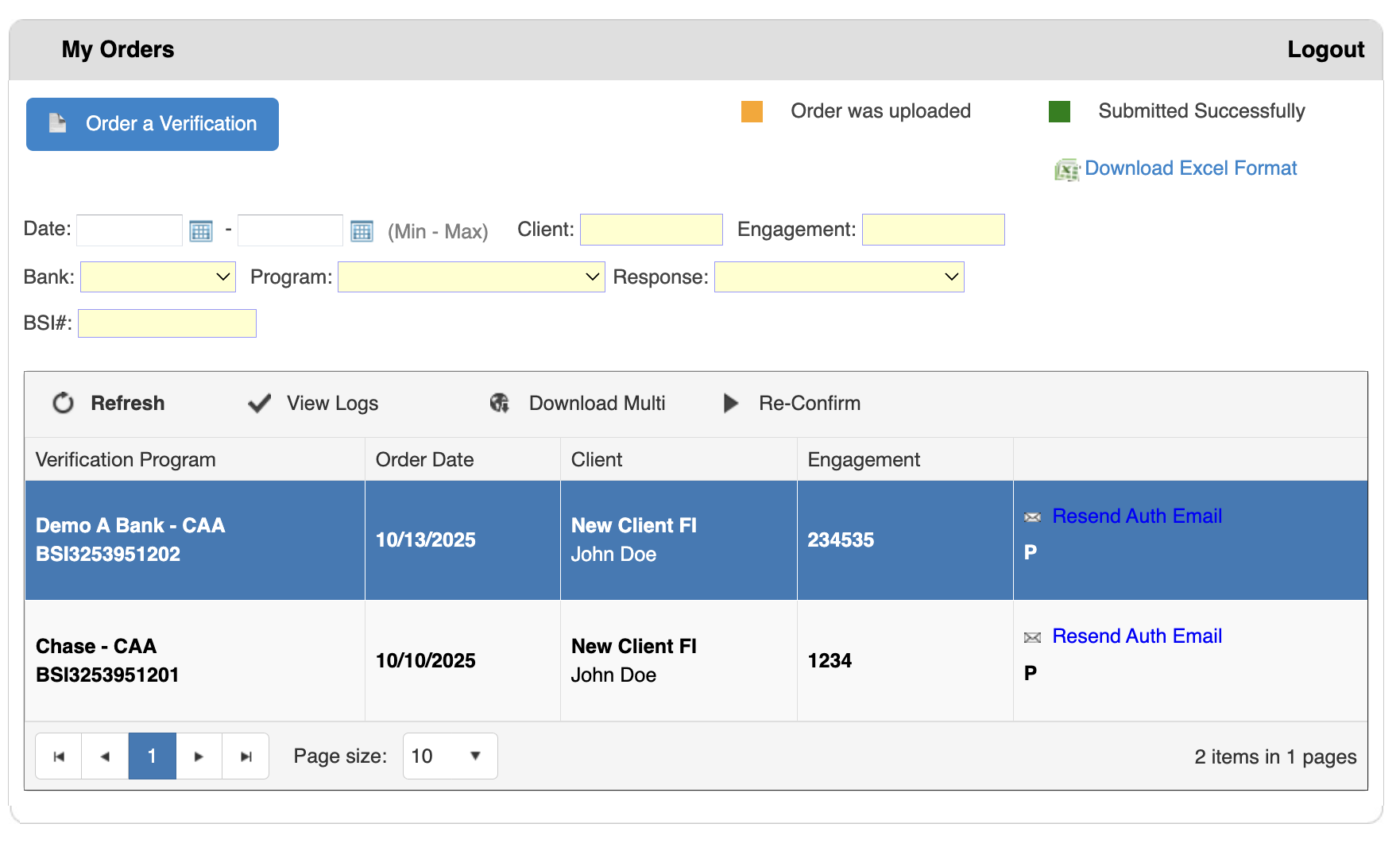Commercial Requestor - My Orders