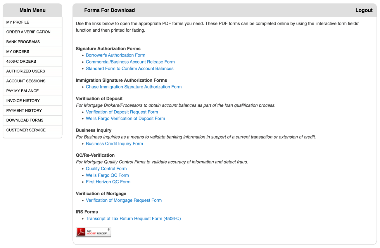 Consumer Requestor - Download Forms
