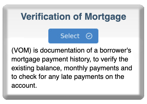 Consumer Requestor - Verification of Mortgage